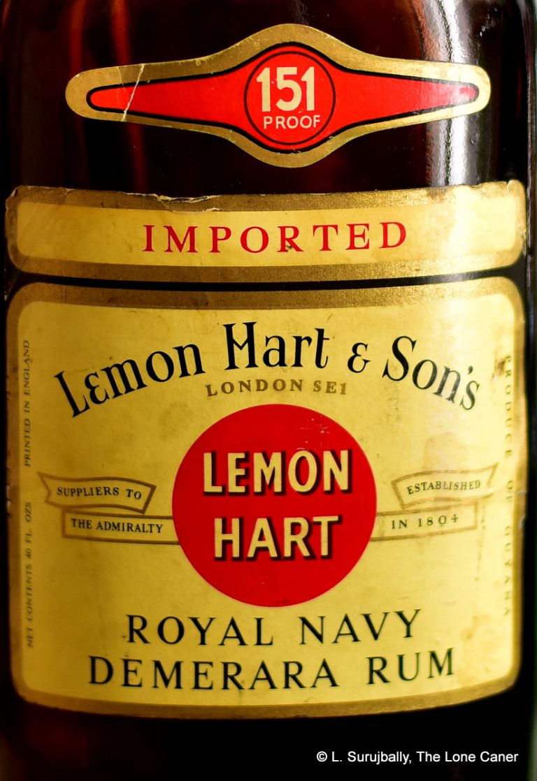 Lemon Hart Royal Navy Demerara Rum 151 (1970s) – The Lone Caner