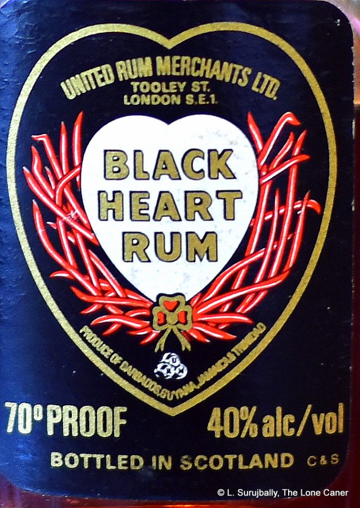 United Rum Merchants Black Heart Rum (1970s/1980s) – The Lone Caner
